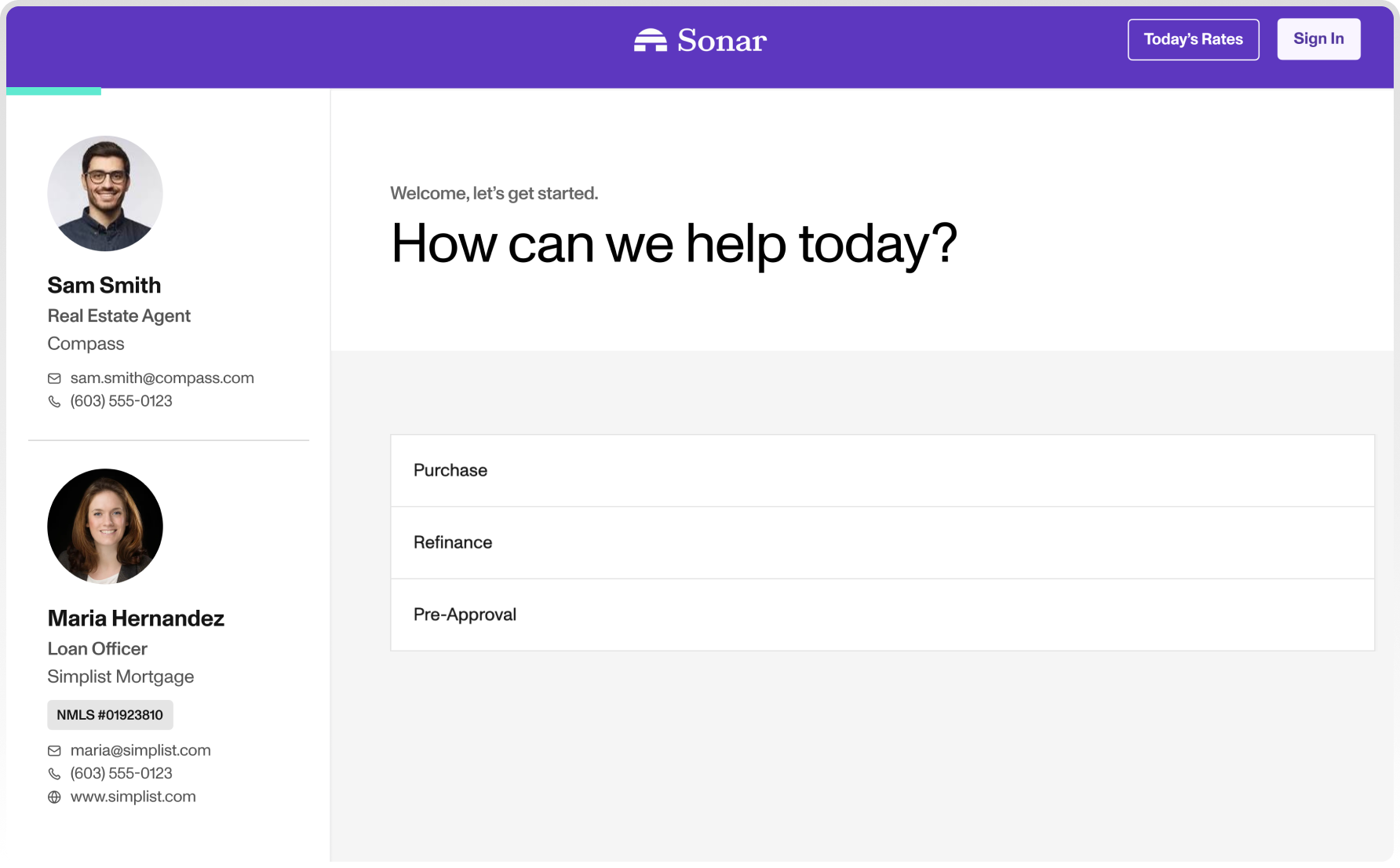 Mortgage Point of Sale | Sonar